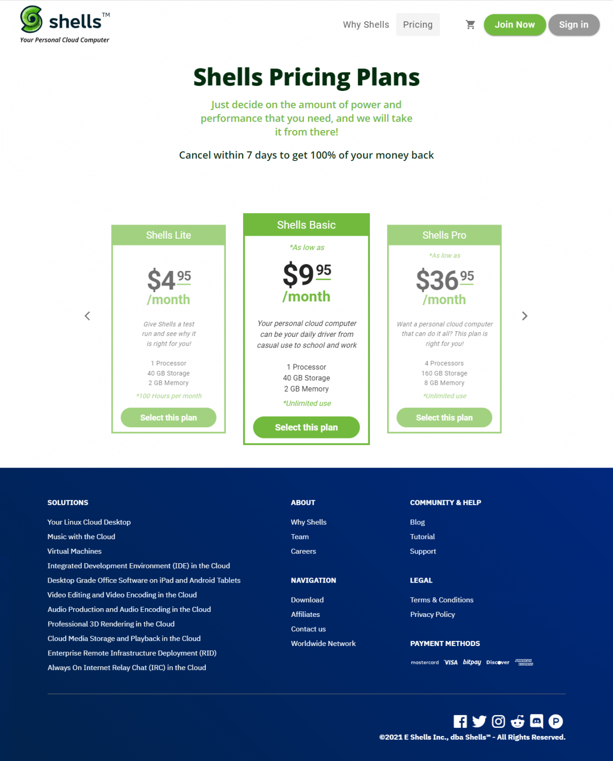 Shells Homepage, Pricing, and Landing Pages – Carty Sewill's Design ...